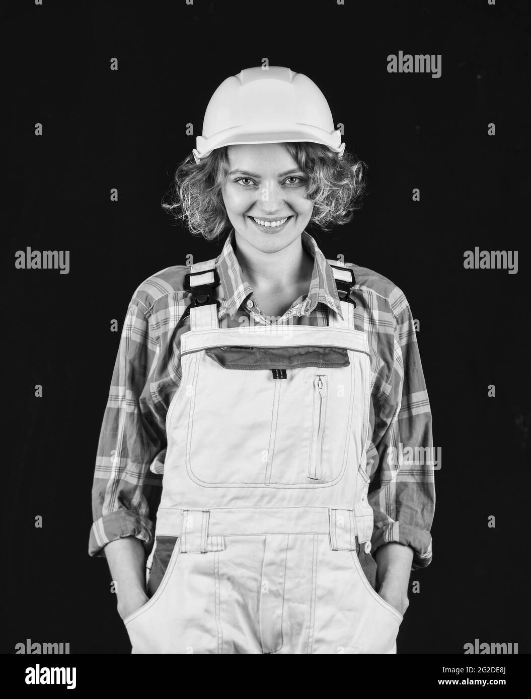 Industrial woman engineer in Black and White Stock Photos & Images - Alamy