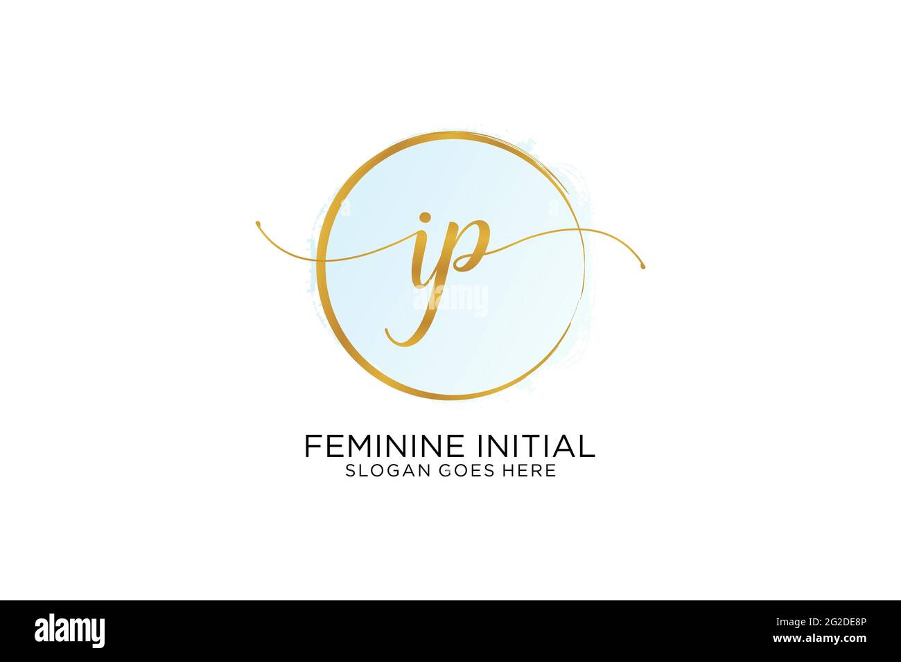 IP handwriting logo with circle template vector signature, wedding ...