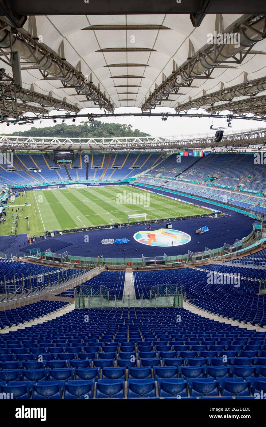 Rome, Italy. 10th June, 2021. The Olympic Stadium in Romee. The ...