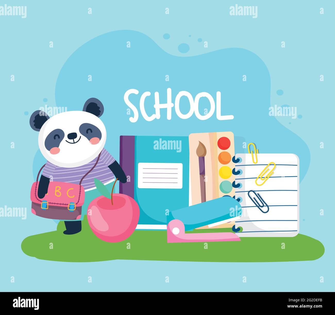 cute panda animal school Stock Vector Image & Art - Alamy