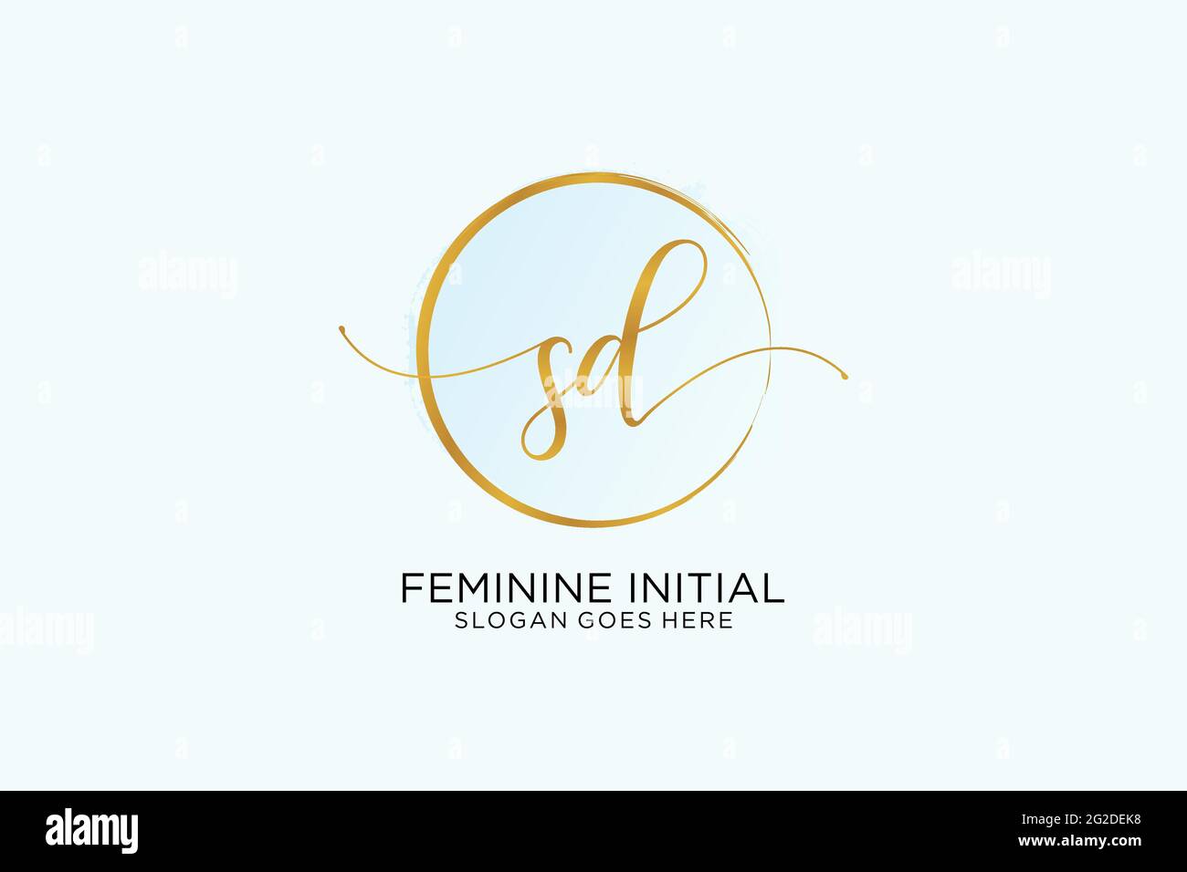 SD handwriting logo with circle template vector signature, wedding ...