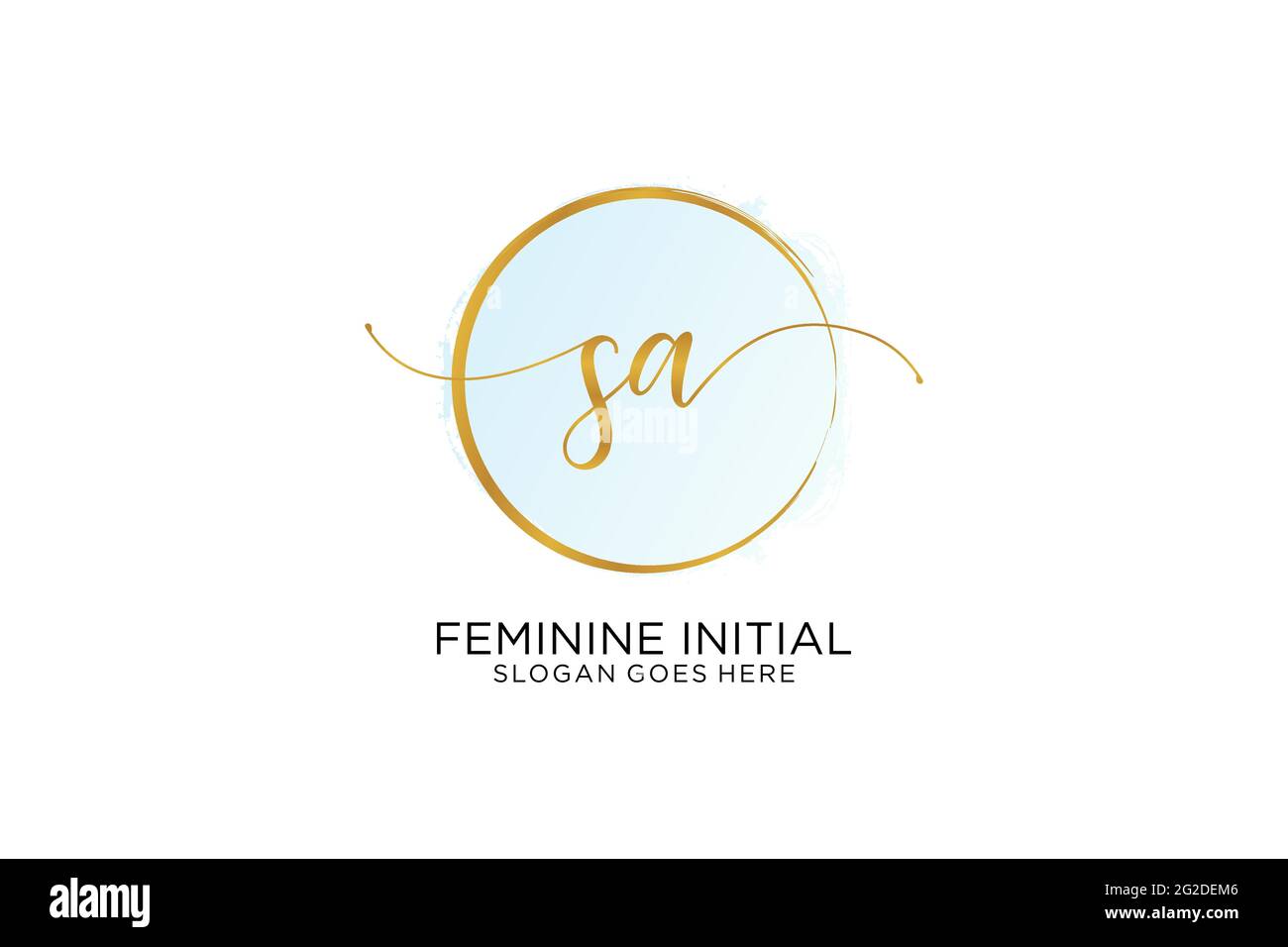 SA handwriting logo with circle template vector signature, wedding ...