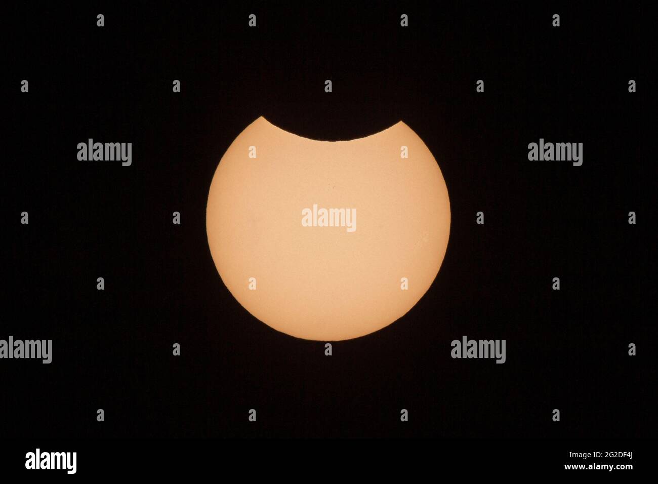 Partial solar eclipse Stock Photo - Alamy