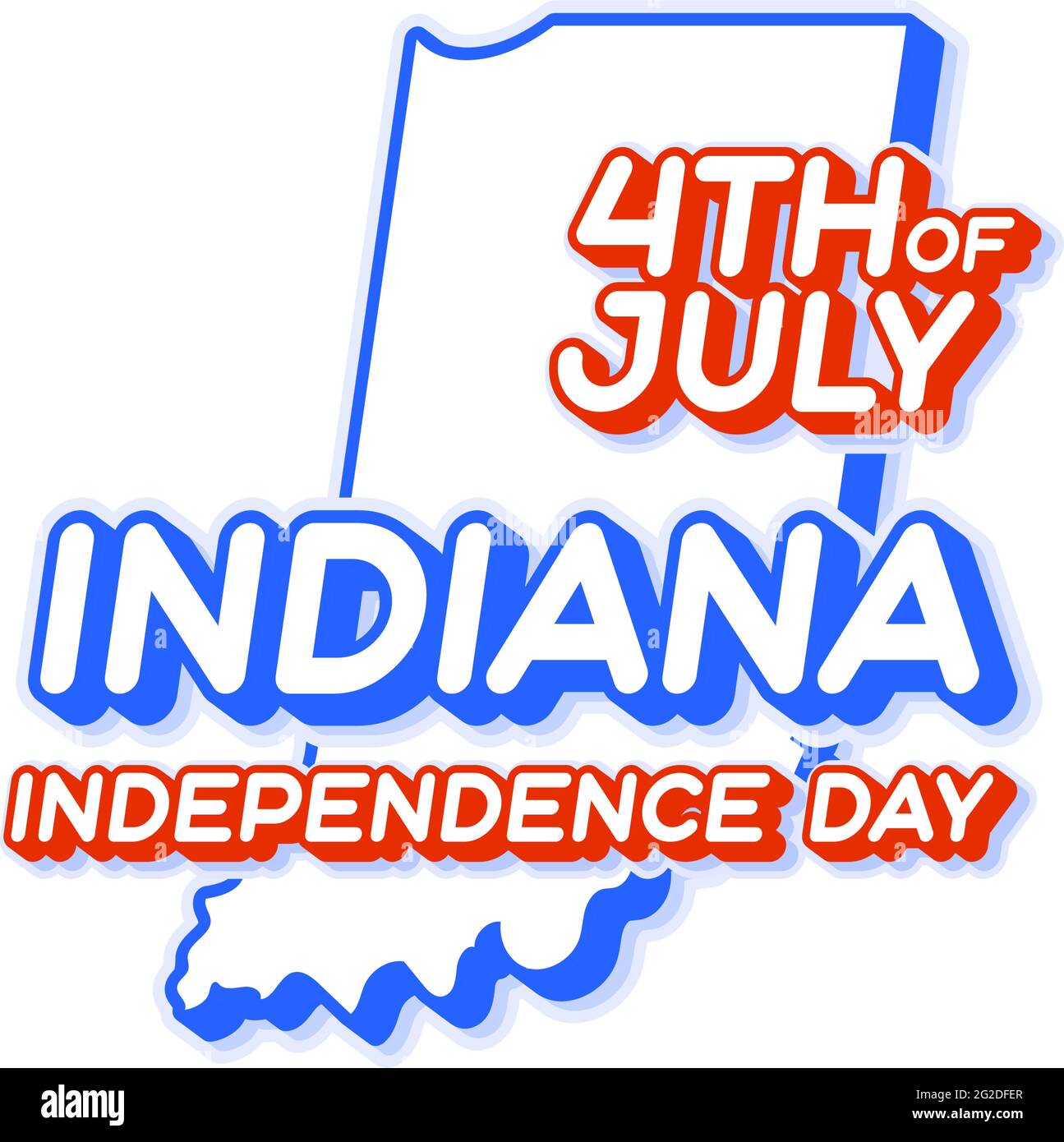 indiana state 4th of july independence day with map and USA national ...