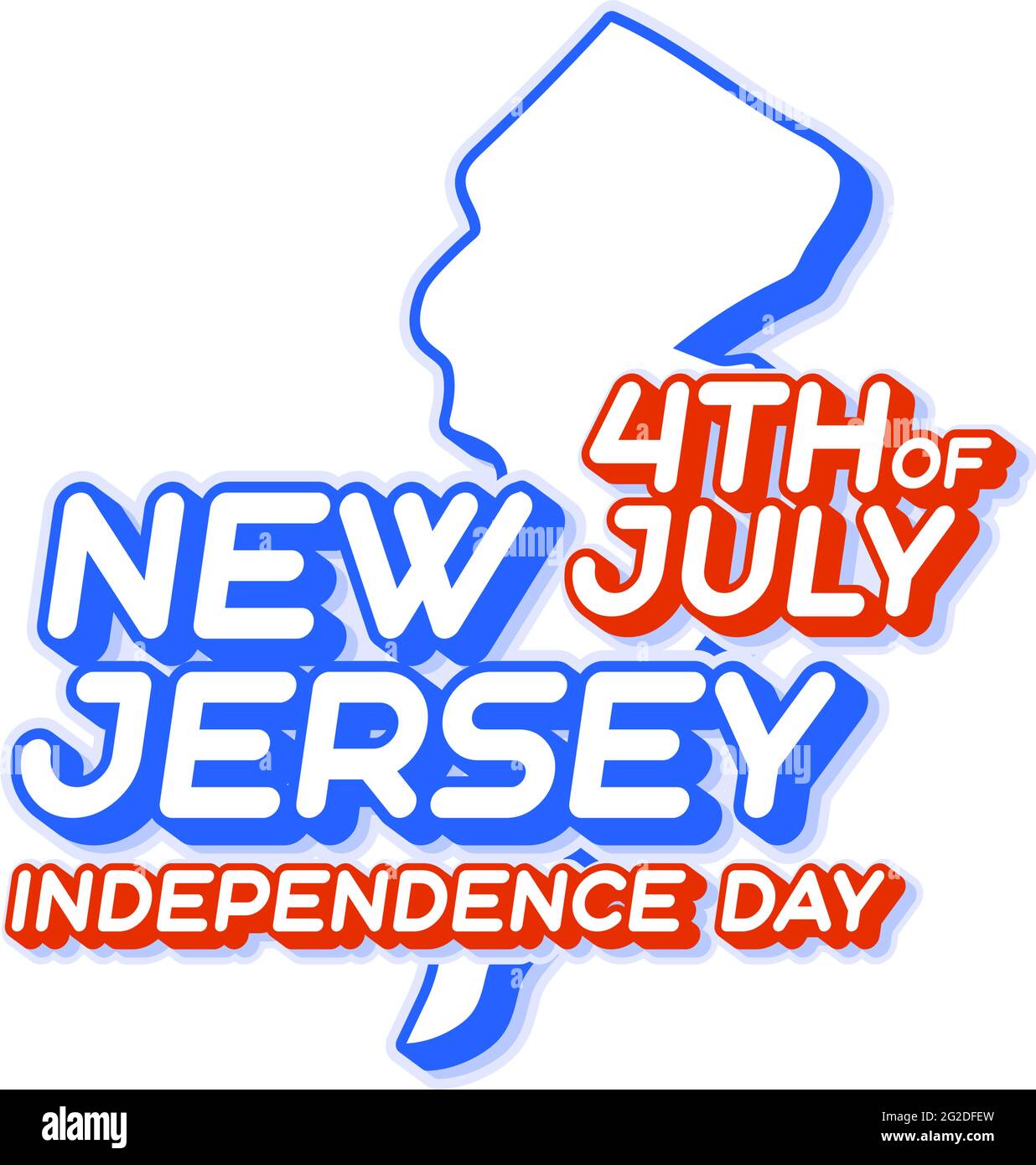 new jersey state 4th of july independence day with map and USA national ...