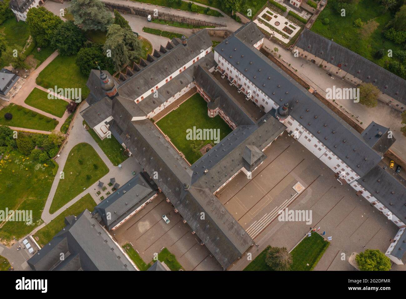 aerial view of the entire building complex from Eberbach Monastery ...