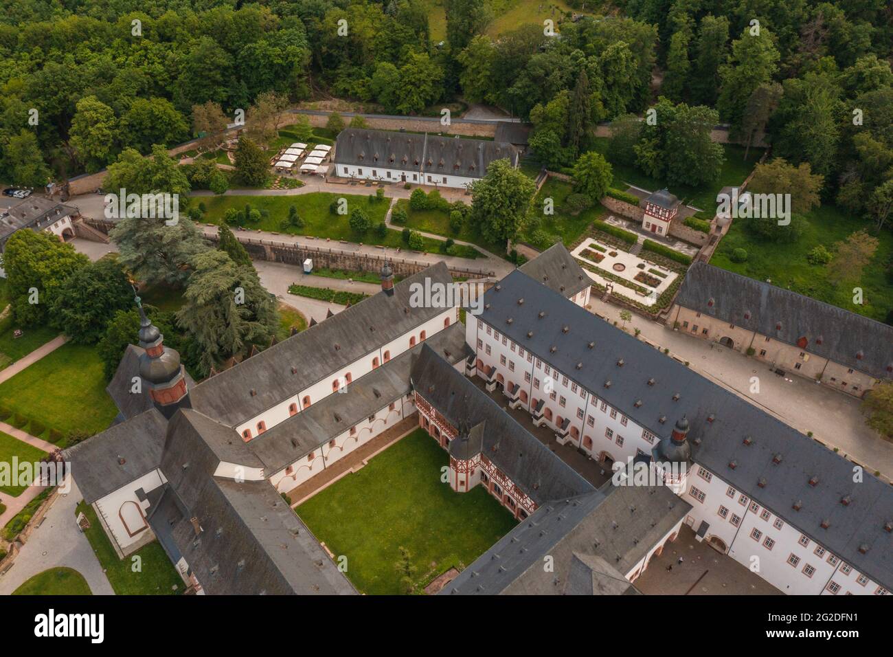 aerial view of the entire building complex from Eberbach Monastery ...
