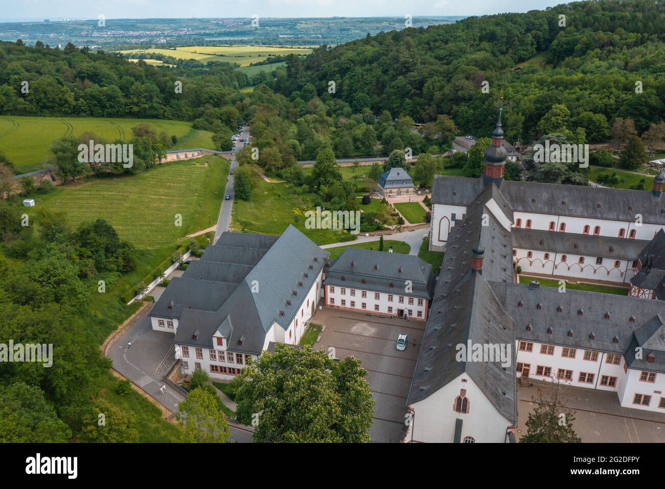 aerial view of the entire building complex from Eberbach Monastery ...