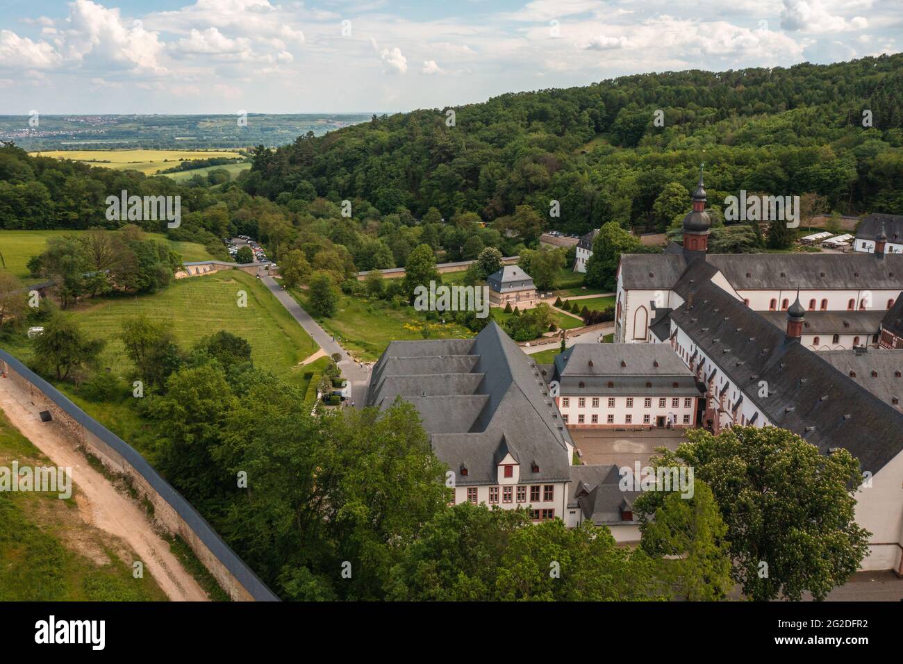 aerial view of the entire building complex from Eberbach Monastery ...