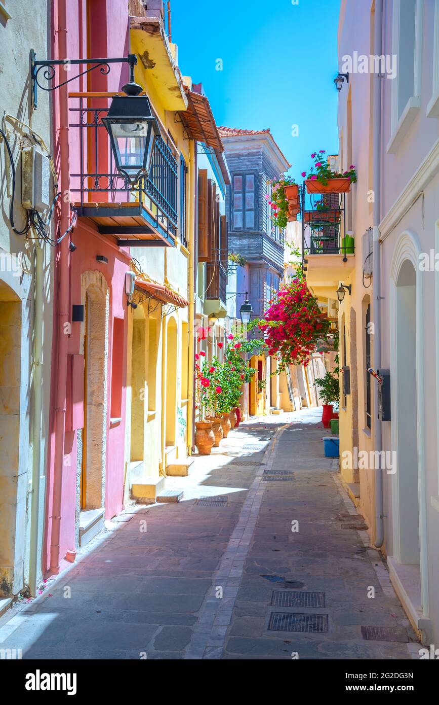 Rethymno city at Crete island in Greece Stock Photo - Alamy