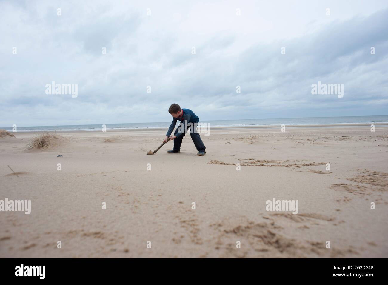 Kids digging at the beach hi-res stock photography and images - Alamy