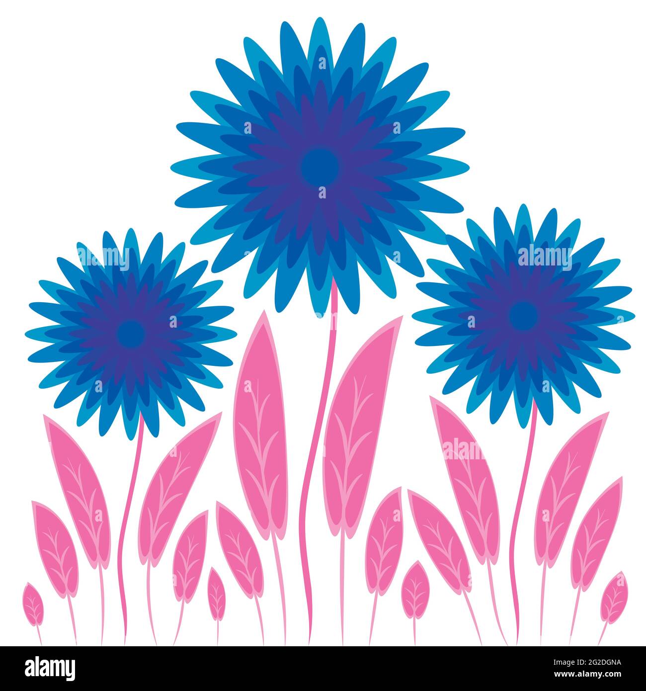 Abstract illustration on a square background - stylized flowers ...