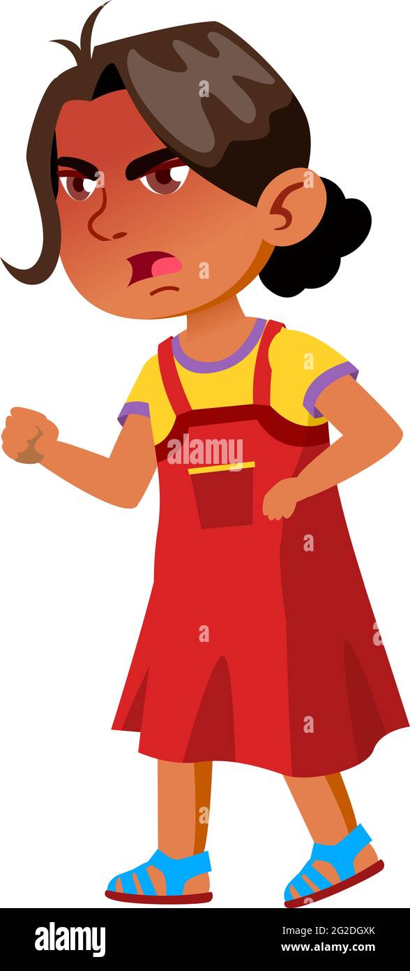 aggressive emotion girl screaming on toys at home cartoon vector Stock ...