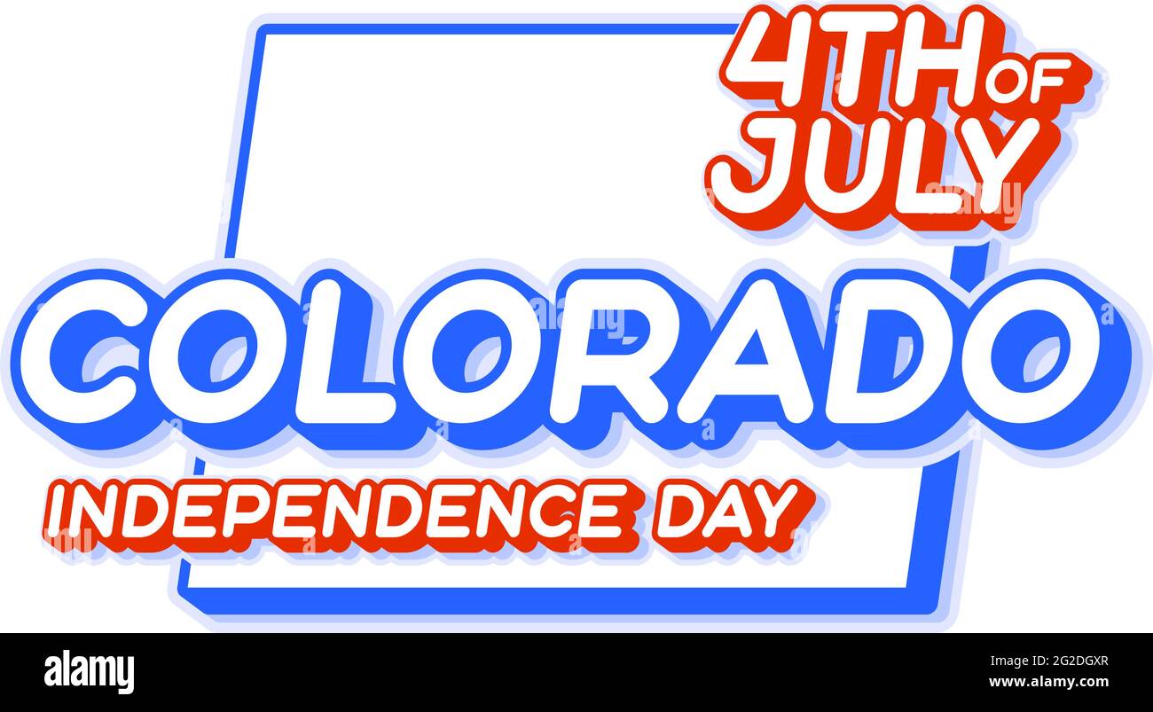 colorado state 4th of july independence day with map and USA national ...