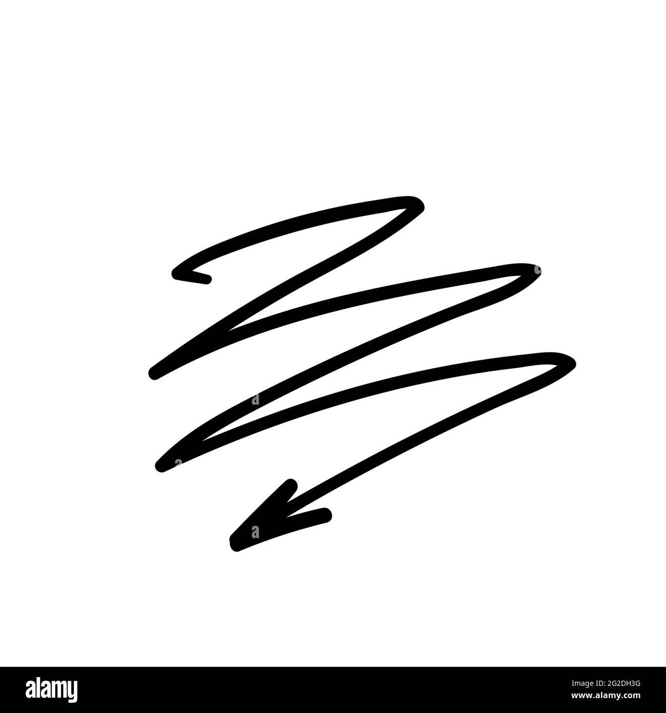 curve curved spiral arrow doodle hand drawn. vector illustration Stock ...