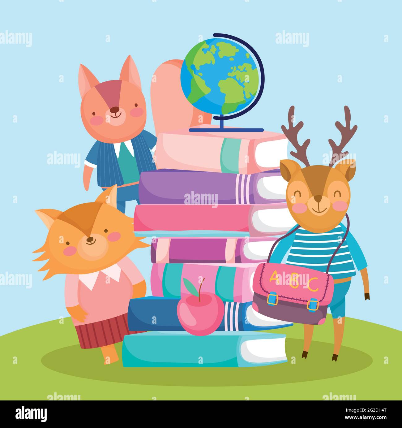 school animals students cute Stock Vector Image & Art - Alamy
