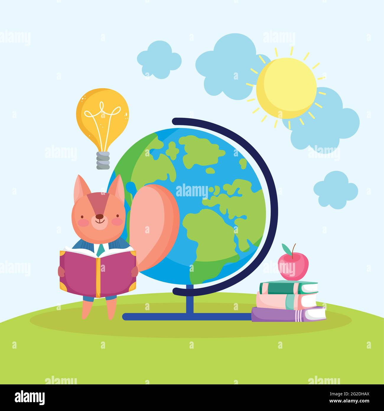 cartoon squirrel school Stock Vector Image & Art - Alamy