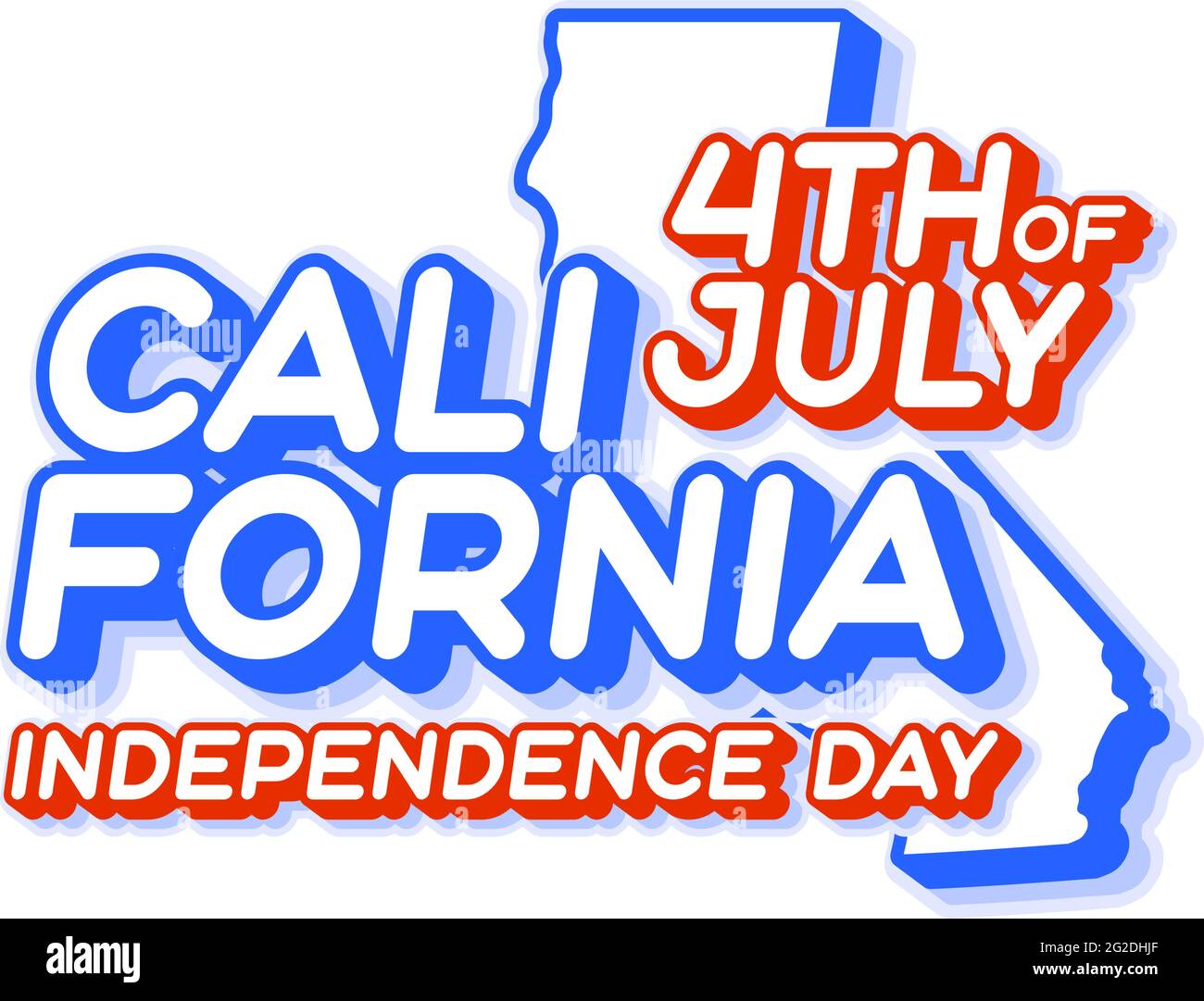 california state 4th of july independence day with map and USA national ...