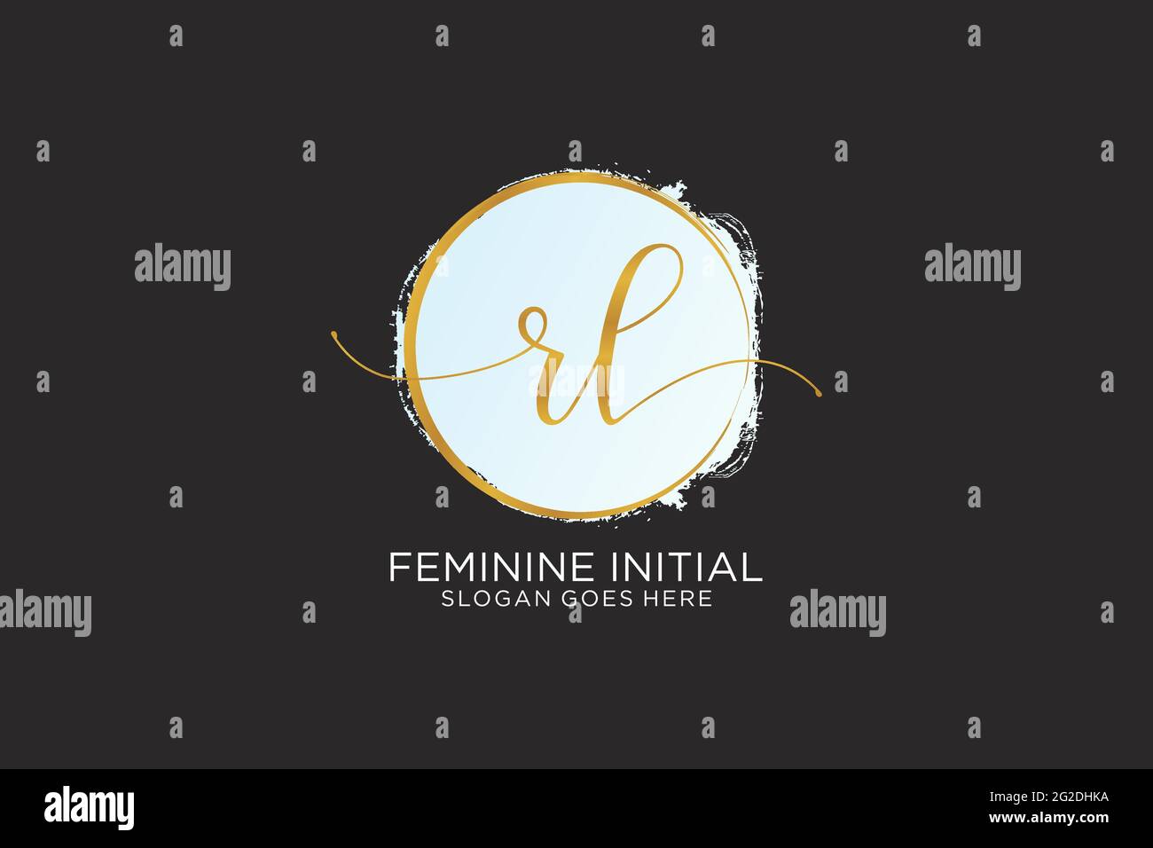 RL handwriting logo with circle template vector signature, wedding ...