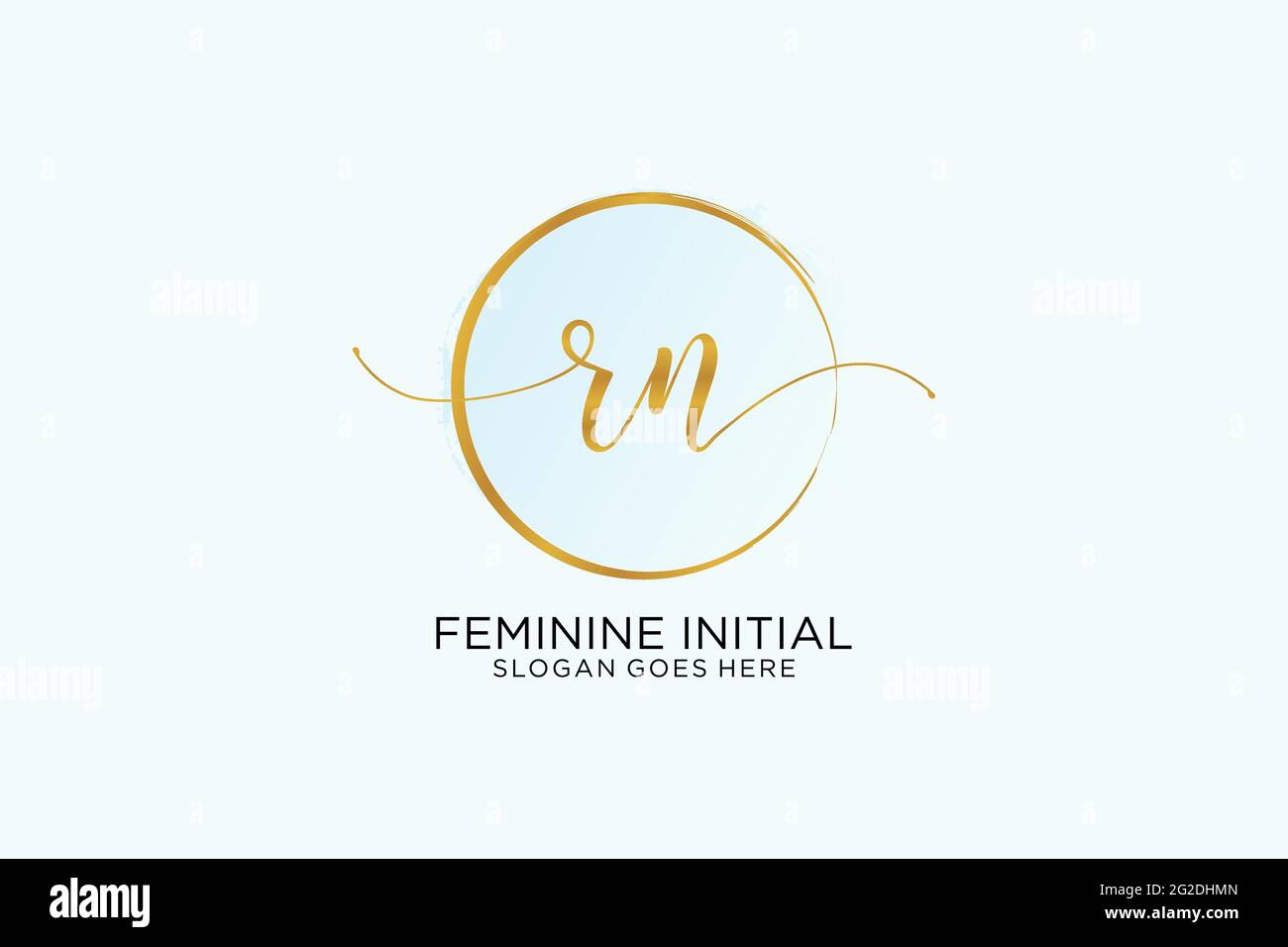 RN handwriting logo with circle template vector signature, wedding ...
