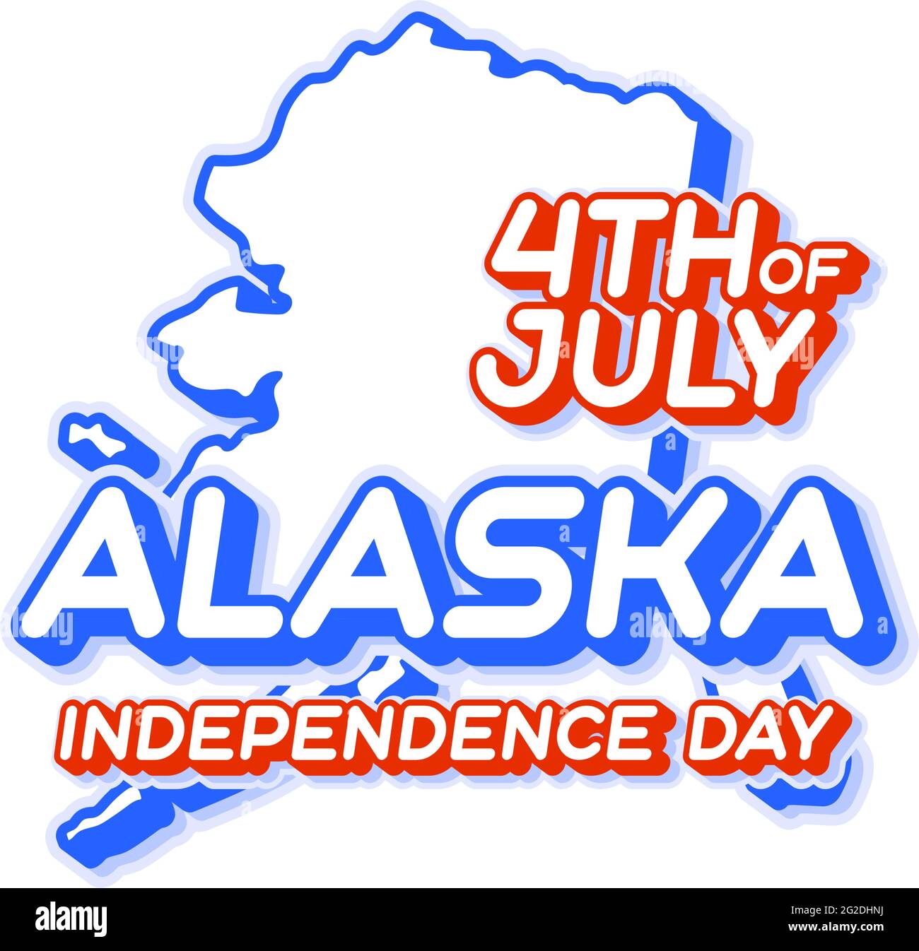 alaska state 4th of july independence day with map and USA national ...