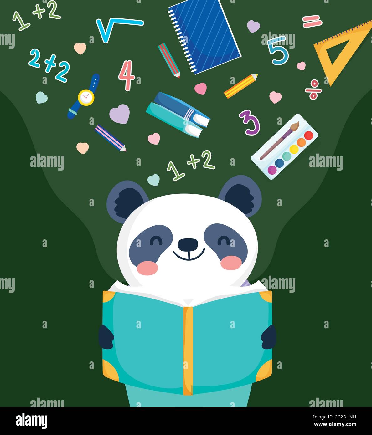 panda reading a book Stock Vector Image & Art - Alamy