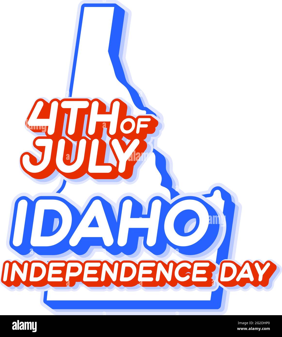 idaho state 4th of july independence day with map and USA national ...