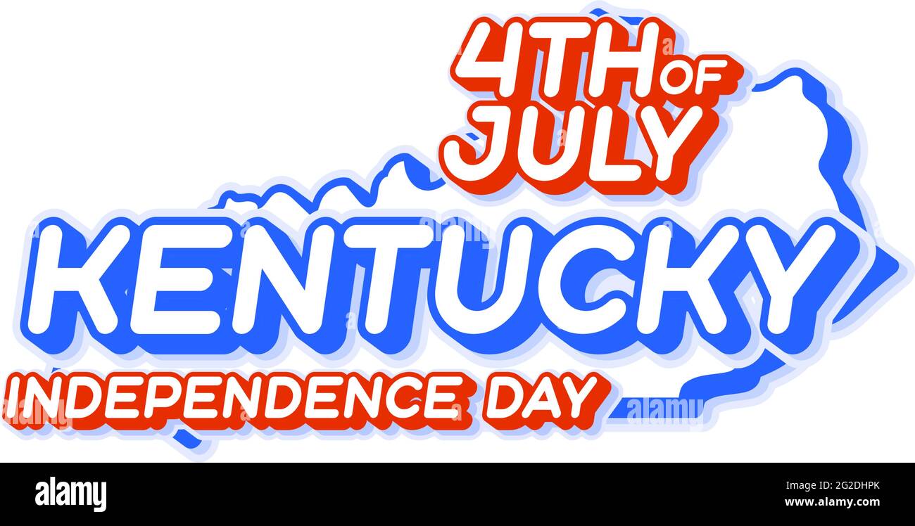kentucky state 4th of july independence day with map and USA national ...