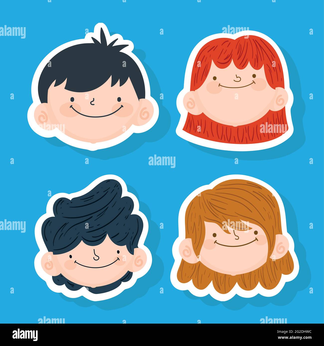 Portrait boys smiling Stock Vector Images - Alamy