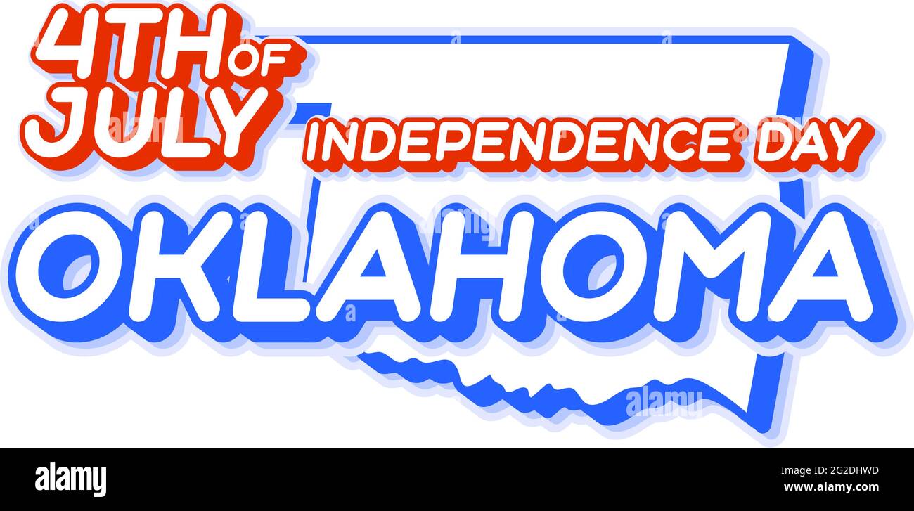 oklahoma state 4th of july independence day with map and USA national ...