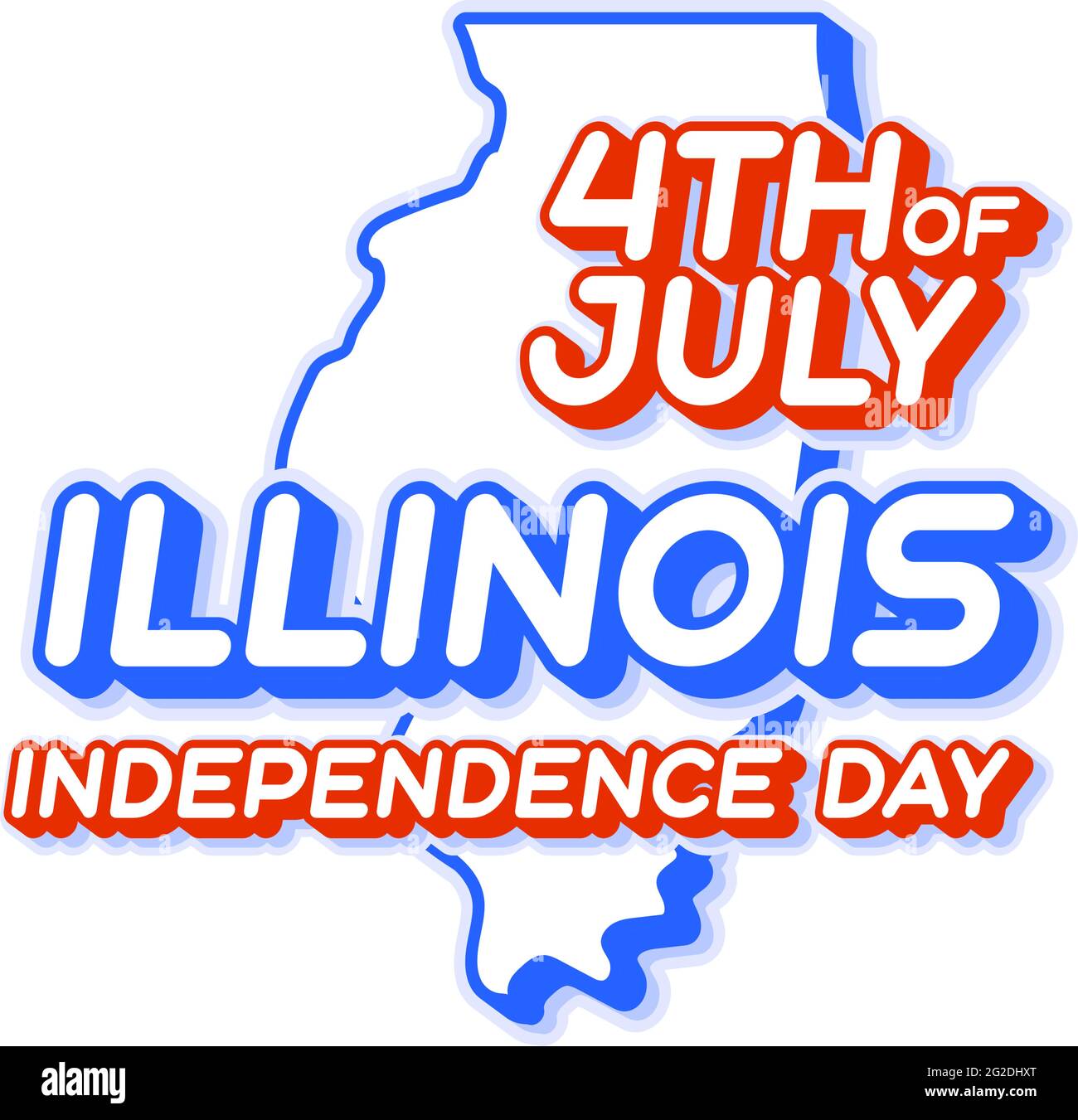 illinois state 4th of july independence day with map and USA national ...