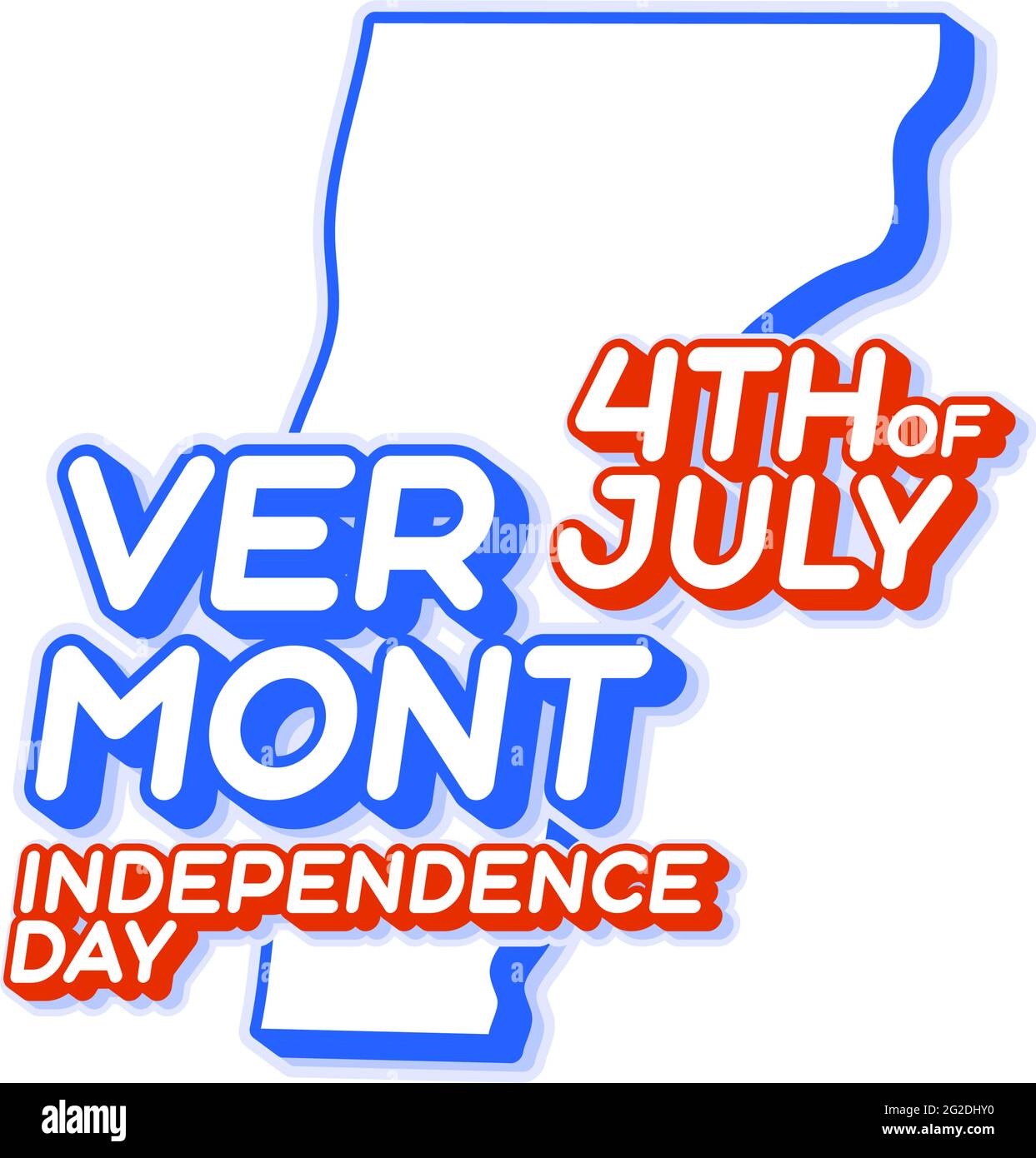 vermont state 4th of july independence day with map and USA national ...
