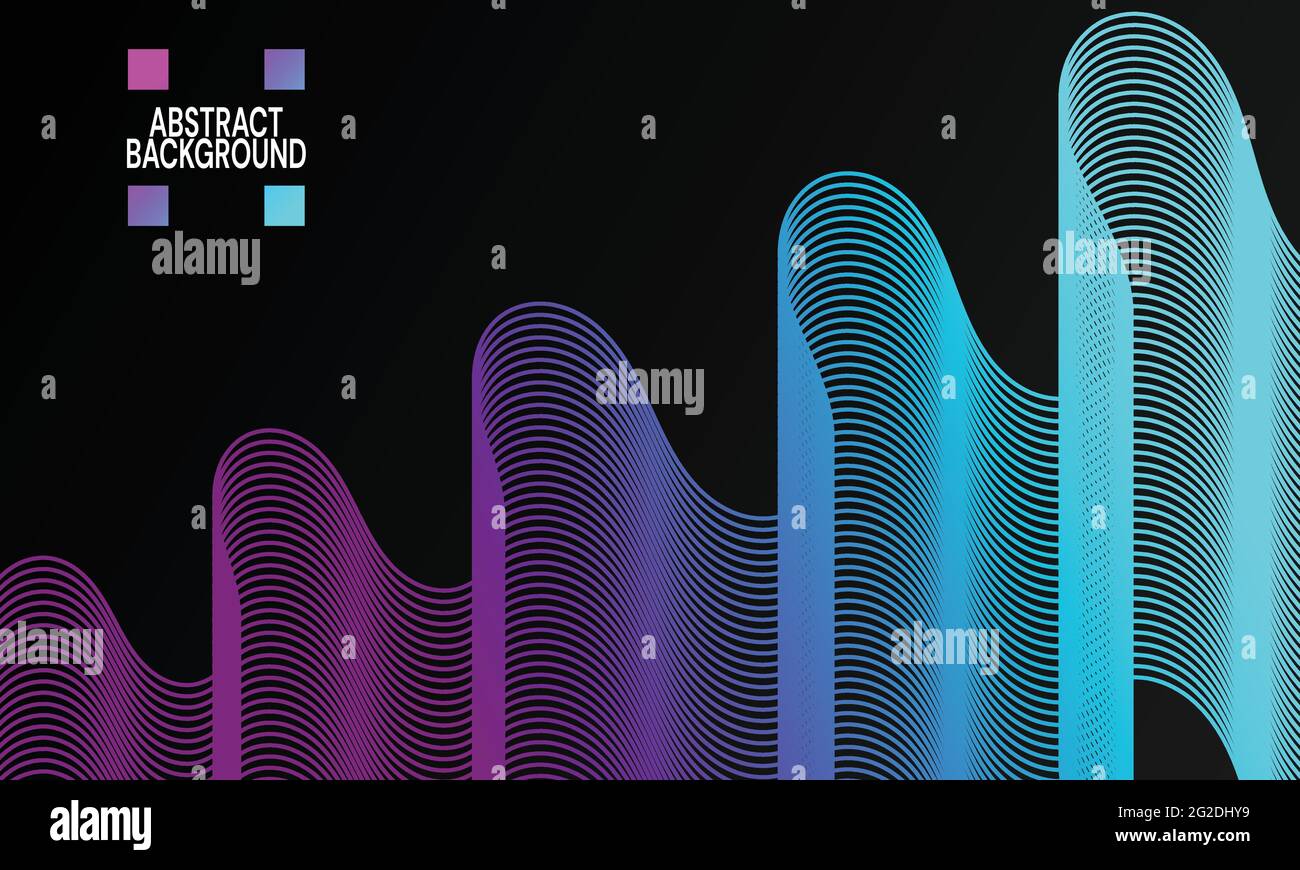 Modern abstract background with wavy lines in purple and blue ...