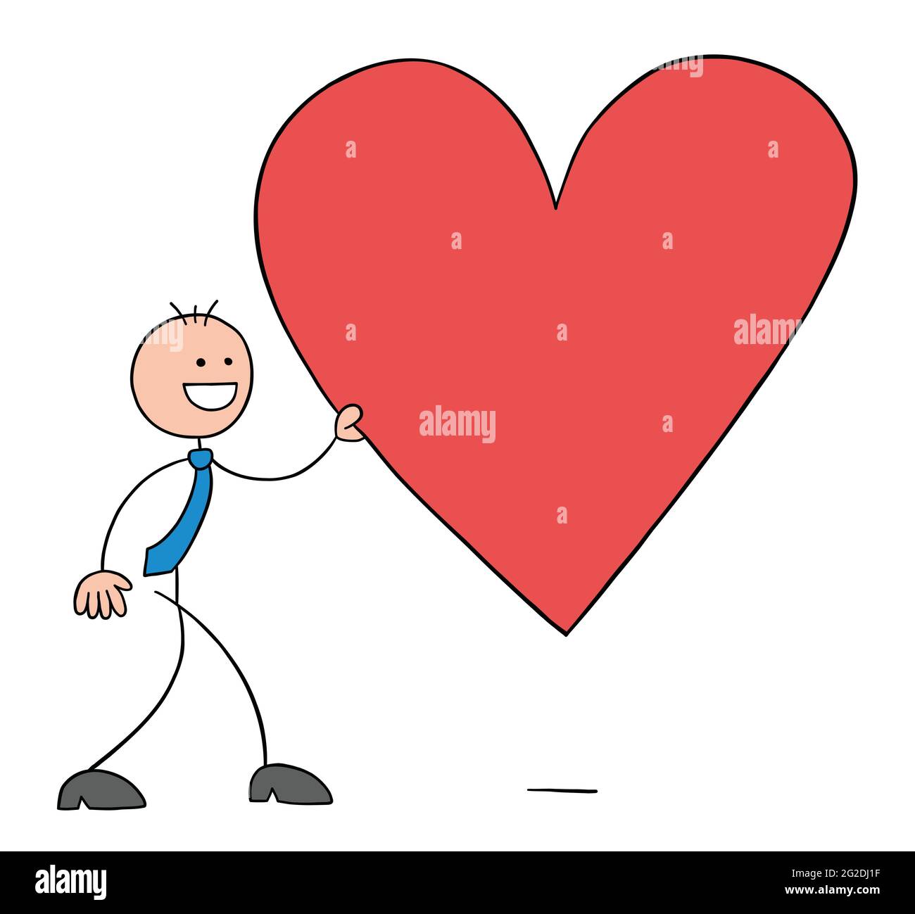 Cartoon Vector Doodle Stickman Holding High Resolution Stock ...