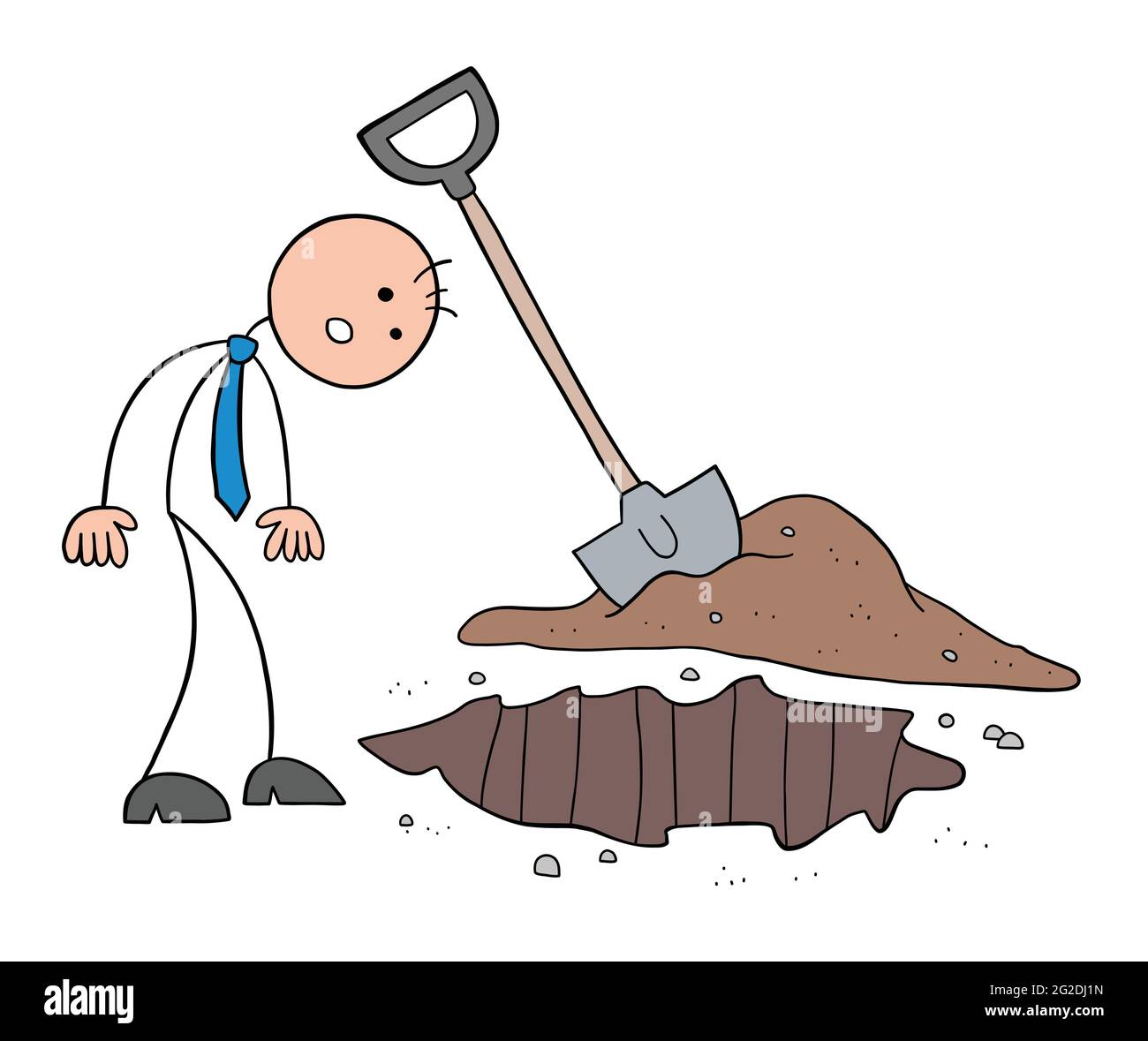Digging Man Cartoon Illustration High Resolution Stock Photography and ...