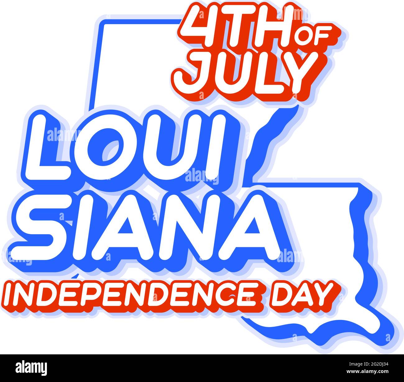 louisiana state 4th of july independence day with map and USA national ...