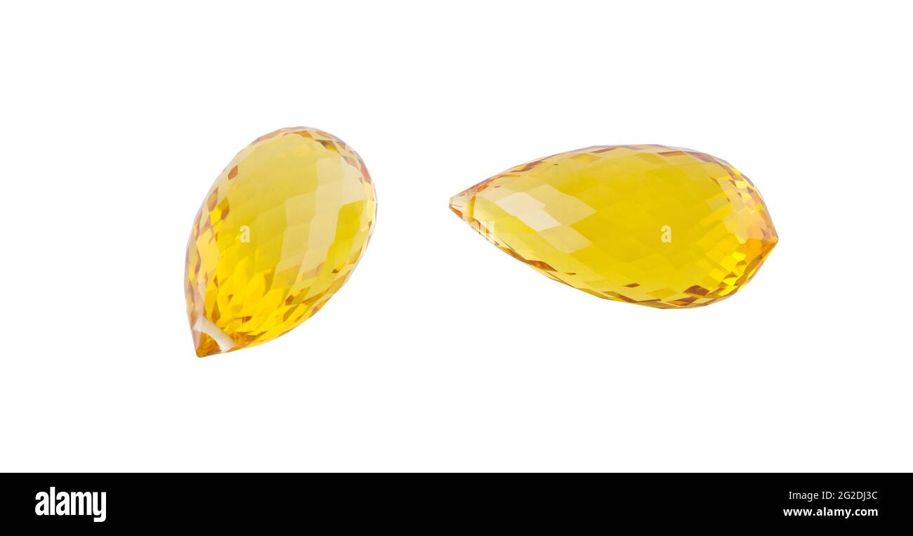 Drop-shaped crystals isolated on a white background Stock Photo - Alamy