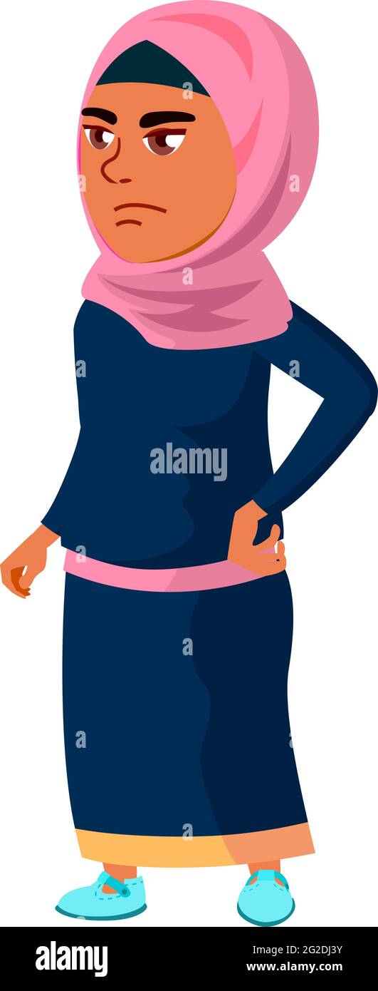 stressed arab girl anger at parents cartoon vector Stock Vector Image ...