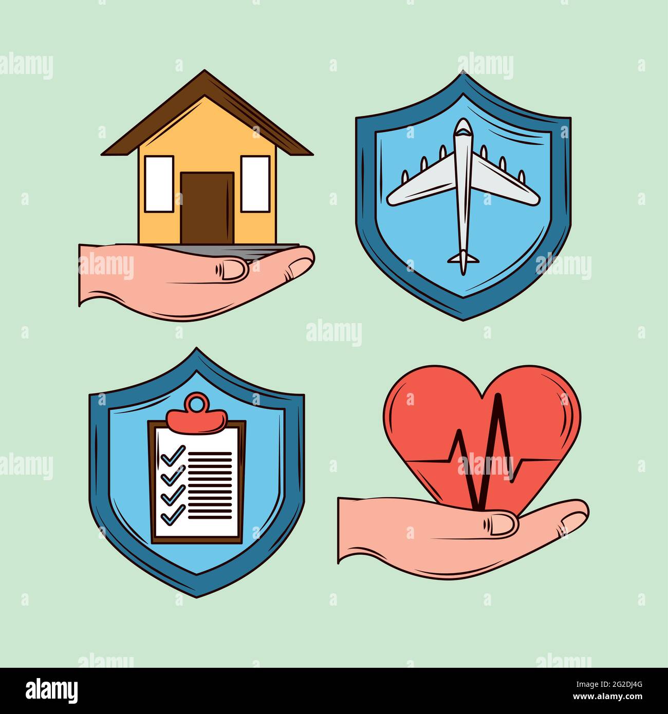 insurance icon set Stock Vector Image & Art - Alamy