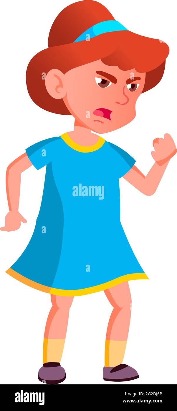 upset stylish girl kid quarrel with friend cartoon vector Stock Vector ...