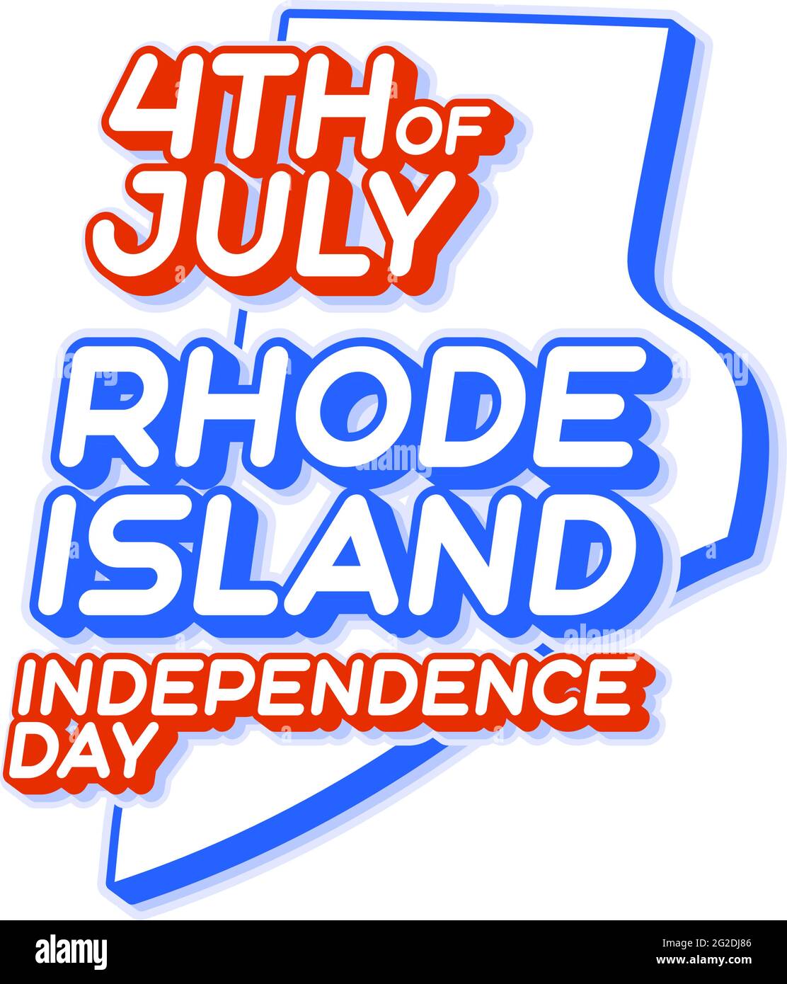 rhode island state 4th of july independence day with map and USA ...