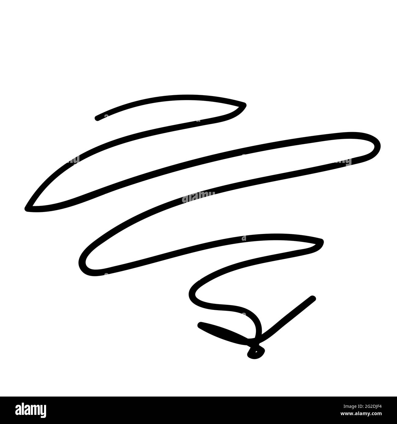 curve curved spiral arrow doodle hand drawn. vector illustration Stock ...