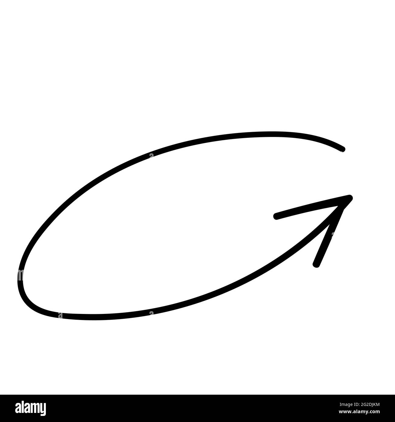 round frame arrow oval doodle hand drawn. vector illustration Stock ...