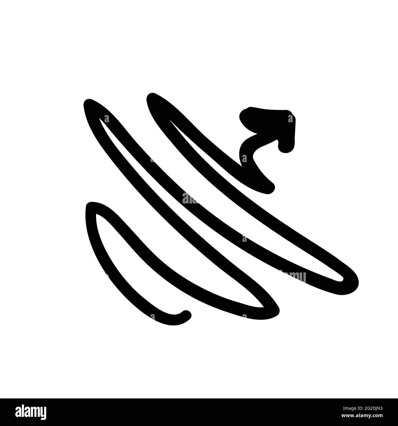 curve curved spiral arrow doodle hand drawn. vector illustration Stock ...