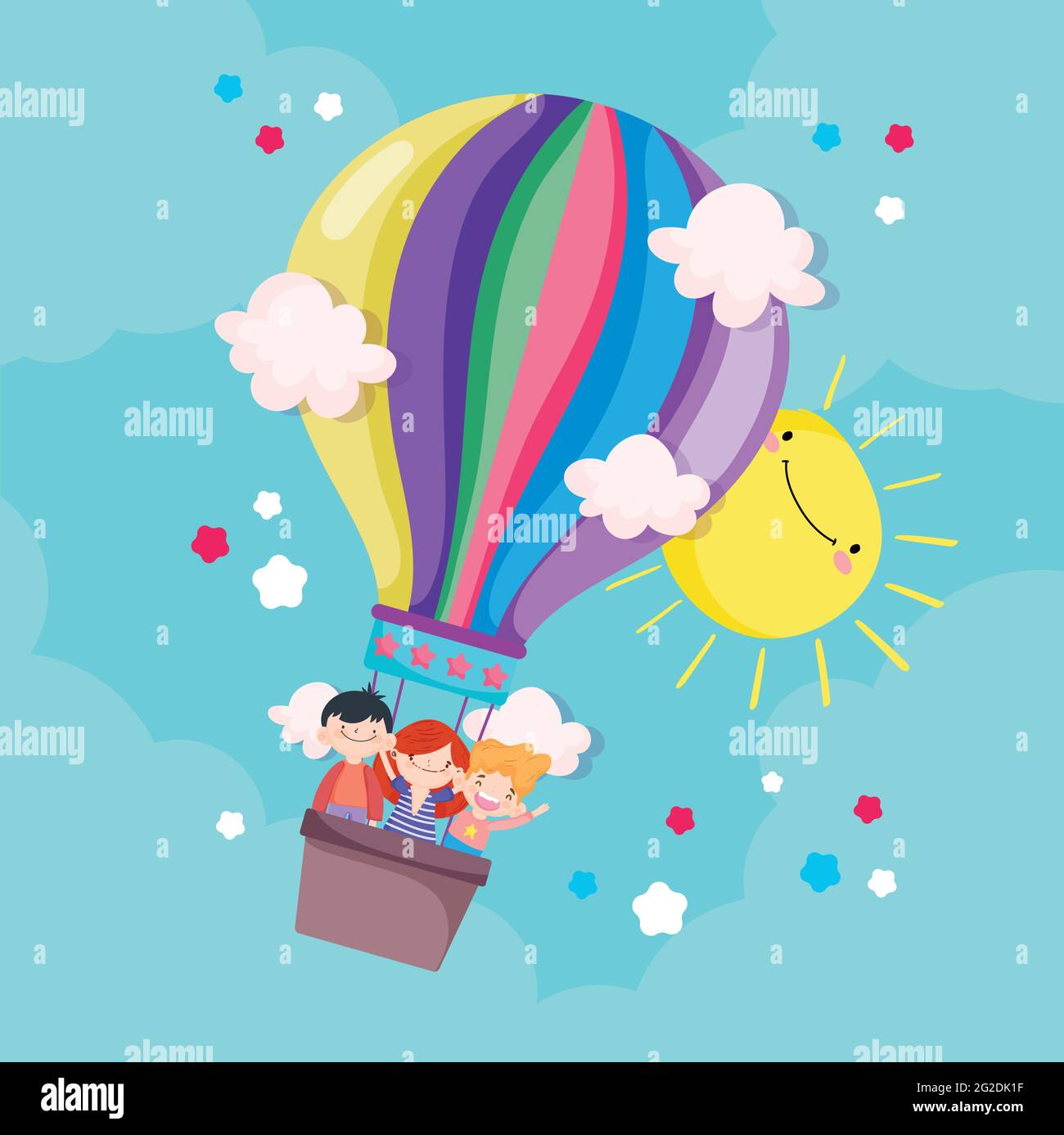 childrens on air balloon Stock Vector Image & Art - Alamy