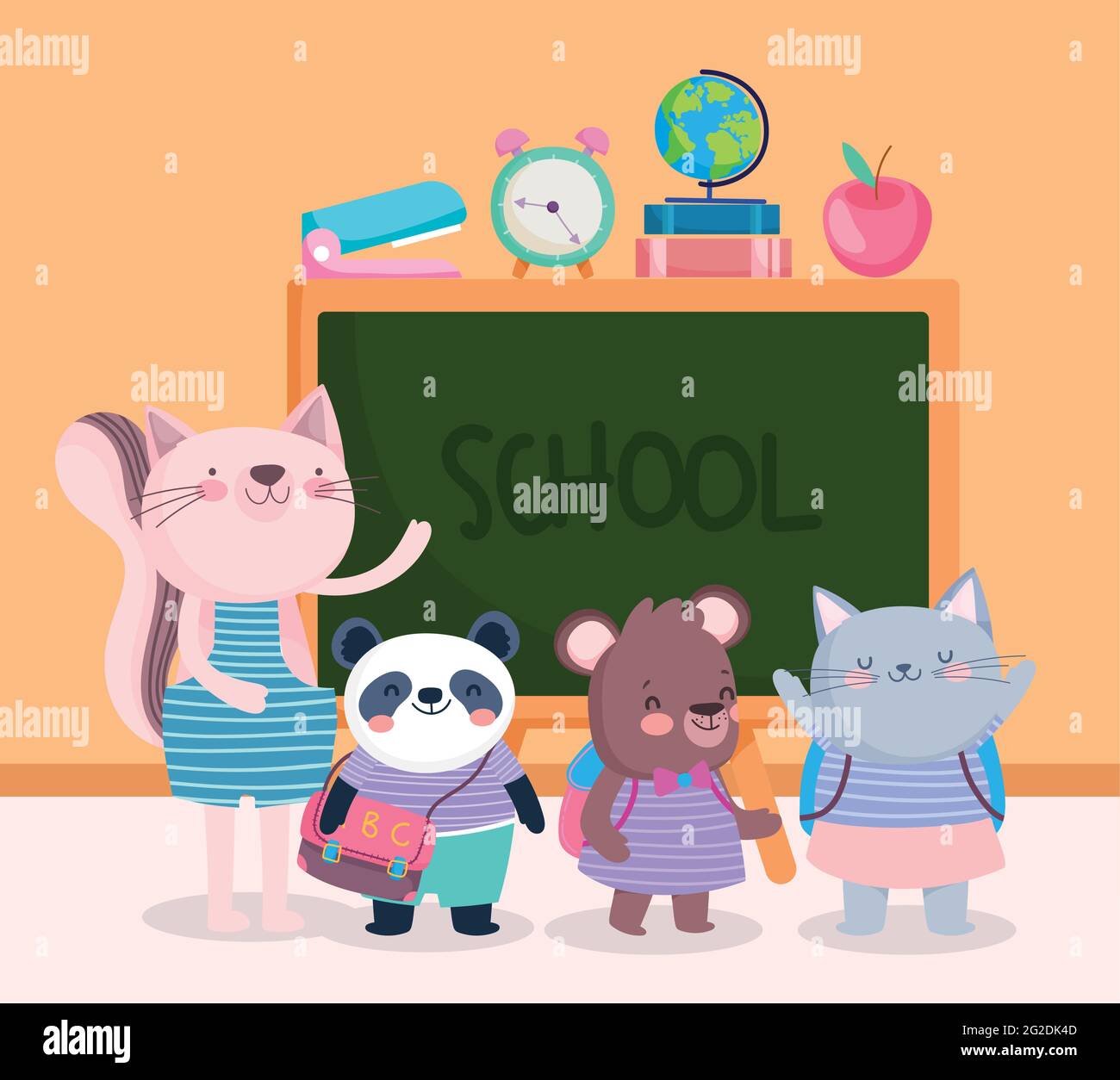 cute student teacher animals Stock Vector Image & Art - Alamy