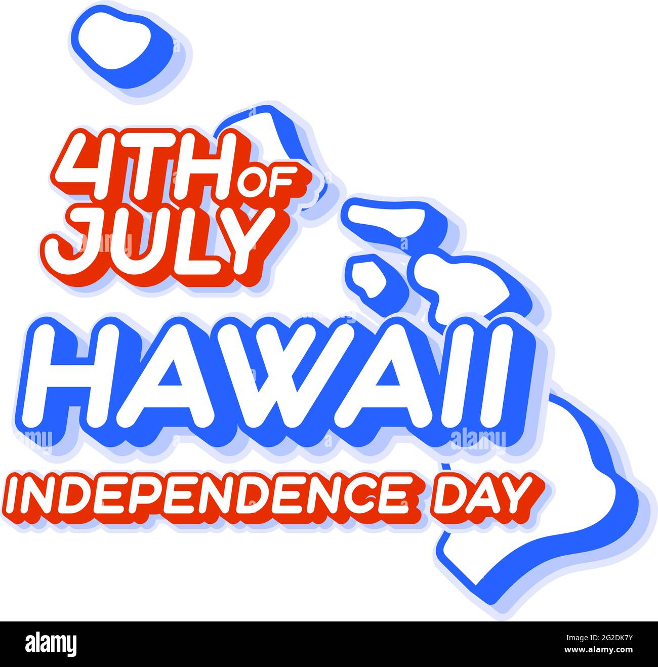 hawaii state 4th of july independence day with map and USA national ...
