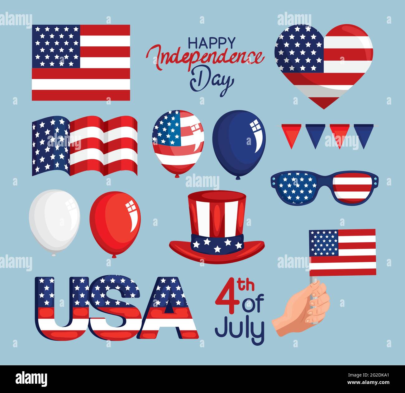 Independence day icon collection Stock Vector Image & Art - Alamy