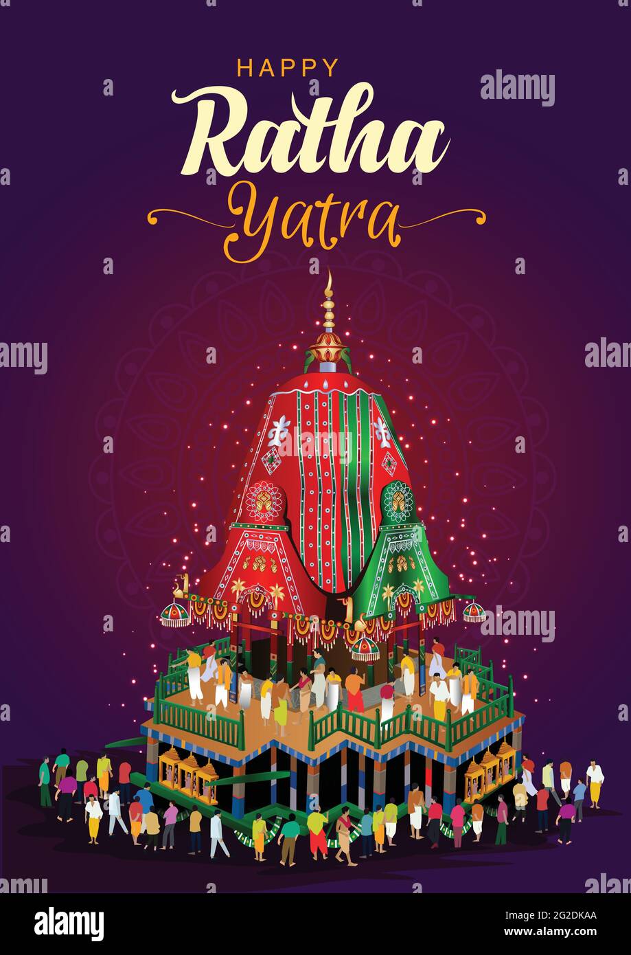vector illustration for Indian festival With happy Chariot Journey ...