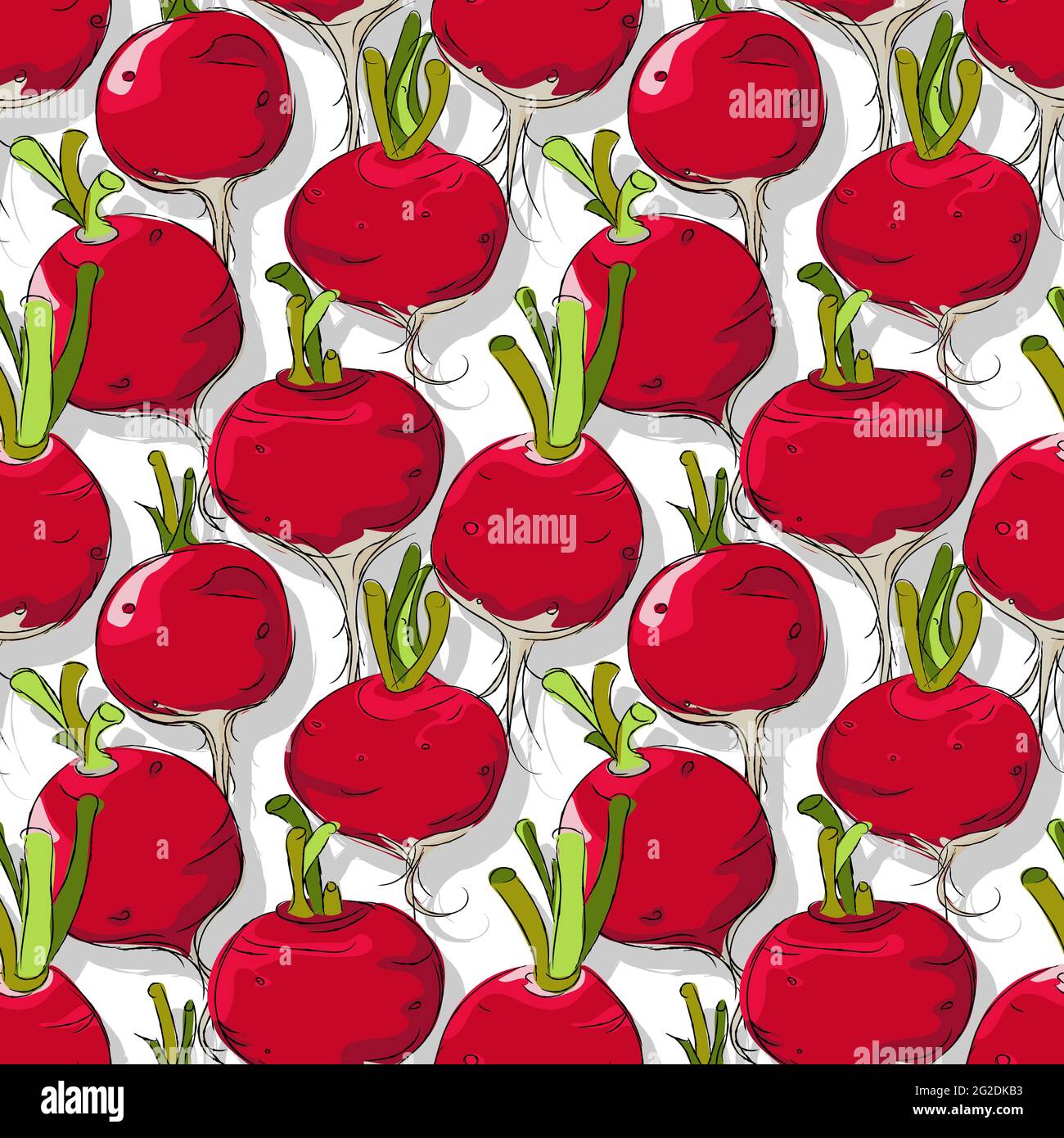 Radishes repeating pattern, editable vector template Stock Vector Image ...